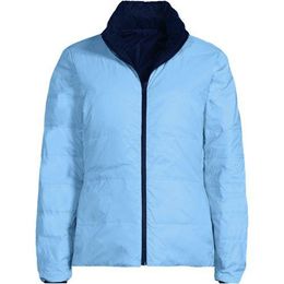 LANDS' END Daunen-Wendejacke WANDERWEIGHT Verstaubar Ultraleicht, Damen,  Blau, Nylon, by Lands' End
