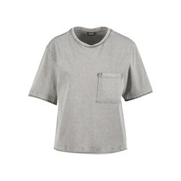 Urban Classics Damen T-Shirt "Urban Classics Ladies Washed Jersey Boxy Shirt"steelgrau, Gr. XXXL, unifarben, 83% Baumwolle, 17% Polyester, Shirts
