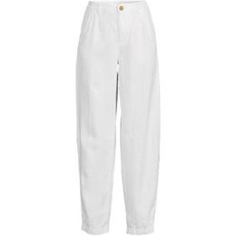 LANDS' END Leinen-Barrelhose mit Bundfalten, Damen,  Wei&szlig;, Leinen, by Lands' End