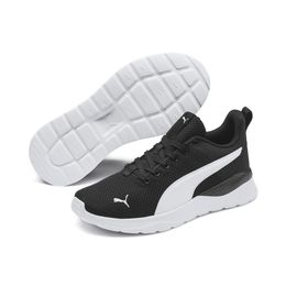 Sneaker Puma "ANZARUN LITE JR", Kinder, Gr. 35,5, schwarz-wei&szlig; (Puma schwarz, Puma wei&szlig;), Textil, unifarben, Schuhe Sneaker, atmungsaktives Mesh-Obermaterial, d&auml;mpfende EVA-Zwischensohle
