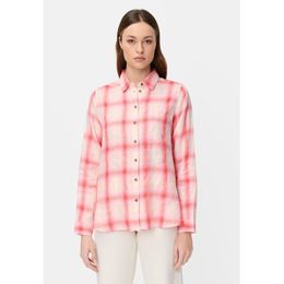 Camel Active Karierte Bluse mit Knopfleiste in Pink | Gr.: S