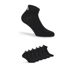Kurzsocken Fila "UNISEX INVISIBLE PLAIN SOCKS", Herren, Gr. 35-38, schwarz (6x schwarz), Baumwolle, Elasthan, Polyester, uni, elastisch, Socken, Baumwollmischung, Rippenb&uuml;ndchen, flache Zehennaht