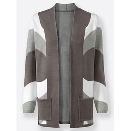 WITT WEIDEN Strickjacke in anthrazit-steingrau-gemustert | Gr.: 38