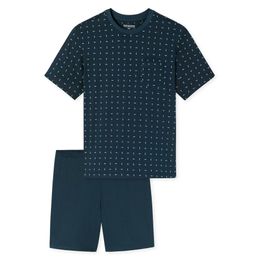 Schiesser Schlafanzug Comfort Essentials in Dunkelblau | Gr.: 52