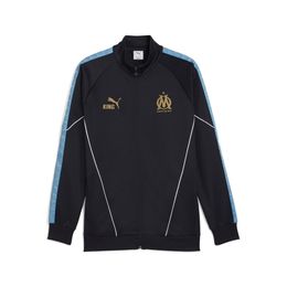 Sweatjacke Puma "Olympique de Marseille KING Anthem Jacke Herren", Herren, Gr. S, new navy luminous blau, Obermaterial: 63% Polyester, 37% Baumwolle; Taschenfutter: 100% Polyester; Rippe: 93% Polyester, 7% Elasthan; Besatz: 100% Polyester, Sweatjacken Sweatjacke