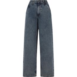 Bequeme Jeans Urban Classics "Urban Classics Ladies Tapered Baggy Jeans", Damen, Gr. 30, Normalgr&ouml;&szlig;en, dirty washed, 100% Baumwolle, unifarben, Jeans