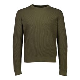Strickpullover LINDBERGH "Strickpullover Relaxed Fit", Damen, Gr. L, army, Obermaterial: 80% Baumwolle, 20% Polyester, unifarben, Rundhals, Pullover Strickpullover