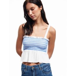 KOTON Top Damen Gr&ouml;&szlig;e M ecru / blau