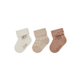 Sterntaler Socken 'Sonne' Jungen Gr&ouml;&szlig;e 14 beige / cognac / wei&szlig;