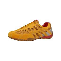 Sneaker Geox "Geox Sneaker Leder/Textil", Herren, Gr. 40, gelb, Leder, Textil, Schuhe Sneaker
