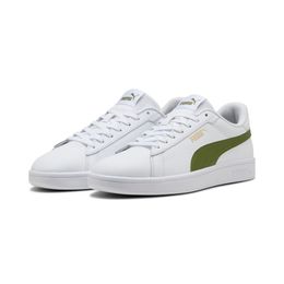 Sneaker Puma "SMASH 3.0 L", Damen, Gr. 43, gr&uuml;n (Puma wei&szlig;, olive gr&uuml;n), Leder, unifarben, Schuhe Sneaker, mit sportlicher Optik, mit leicht profilierter Gummilaufsohle