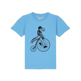 Watabout.kids Shirt 'T-Rex auf Fahrrad' boy Blue size 146