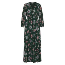Zero Maxikleid langarm mit Blumen in Dark Green/Pink | Gr.: 42