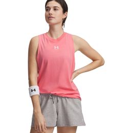Trainingstop Under Armour "UA RIVAL MUSCLE TANK", Damen, Gr. XL, bittersweet pink,, wei&szlig;, Obermaterial: 57% Baumwolle, 38% Polyester, 5% Elasthan, Rundhals, gerader Abschluss, Tops, &auml;rmelloses Design, f&uuml;r sportliche Aktivit&auml;ten und Freizeit