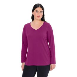 Ulla Popken Shirt in beere | Gr.: 42-44