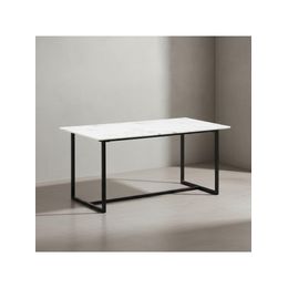 KADIMA DESIGN Esszimmertisch 120x60x76 cm K&uuml;chentisch in Marmor-Optik Modern, in Wei&szlig; | Gr.: 180 x 90 x 76 cm