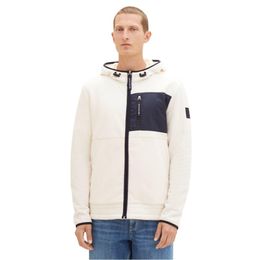 Tom Tailor Sweatjacke CUTLINE FLEECE in Beige | Gr.: S