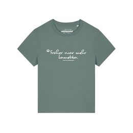 Watapparel Shirt 'Fr&uuml;her War Mehr Lametta' female Green size M