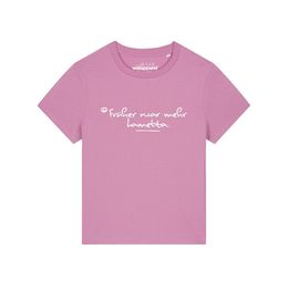 Watapparel Shirt 'Fr&uuml;her War Mehr Lametta' female Pink size XL