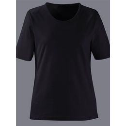 Rundhalsshirt Casual Looks "Shirt", Damen, Gr. 38, schwarz, 100% Baumwolle, unifarben, Rundhals, Shirts Rundhalsshirt