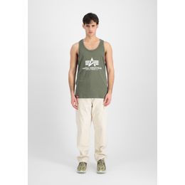 Muscleshirt Alpha Industries "Basic Tank BL BB", Herren, Gr. M, gr&uuml;n (schwarz olive), Obermaterial: 100% Baumwolle, Shirts