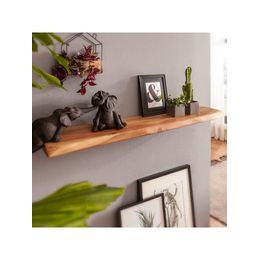 KADIMA DESIGN Wandregal mit Baumkante Massivholz 80 cm, Design Schweberegal | Gr.: 40 x 26 x 4 cm