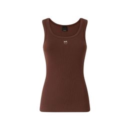 Pinko Top 'Pinko CALCOLATORE CANOTTIERA COSTINA COTONE LOGO METAL canotta' Damen Gr&ouml;&szlig;e S braun