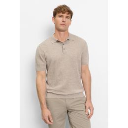 Poloshirt OLYMP "OLYMP Casual Strick", Herren, Gr. S, natur, 84% Baumwolle, 16% Polyamid, Shirts
