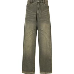Bequeme Jeans Karl Kani "Karl Kani Karl Kani OG Washed Wavy Seams Denim Baggy Pants", Herren, Gr. 38, Normalgr&ouml;&szlig;en, schwarz schwarz, gr&uuml;n, 76% Baumwolle, 14% Viskose, 10% Polyester, unifarben, Jeans