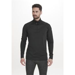 Langarmshirt WHISTLER "Baggio", Herren, Gr. L, schwarz, 92% Polyester, 8% Elasthan, unifarben, normal, Shirts Langarmshirt, mit hochabschlie&szlig;endem Kragen