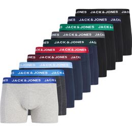 Jack & Jones Boxershorts JACK & JONES "JACFLOWER Microfiber mit Logobund, Blumenprint und Stretchkomfort", Herren, Gr. M, 10 Stk., schwarz pack:schwarz, navy blazer, navy blazer, dgm, lgm, navy blazer, navy blazer, schwarz, schwarz, Jersey, Obermaterial: 95% Baumwolle, 5% Elasthan, unifarben mit Farbeinsatz, k&ouml;rpernah, Unterhosen, eng anliegend, Microfaser, schnelltrocknend