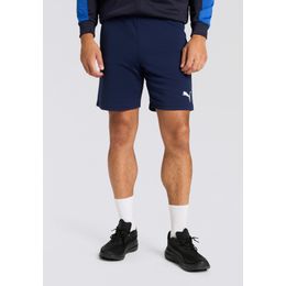 Trainingsshorts Puma "TEAMRISE SHORT", Herren, Gr. XXL, N-Gr, blau (peacoat, Puma wei&szlig;), Netz, Obermaterial: 100% Polyester, unifarben, regular fit normal, Hosen, atmungsaktives Material, mit DryCELL Technologie, elastischer Bund