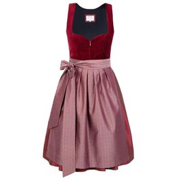 Edelnice Midi Dirndl Samt Rot in bordeaux | Gr.: 38