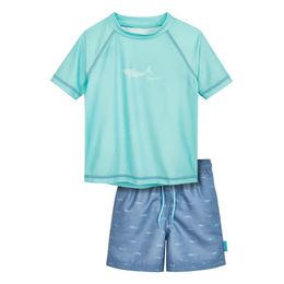 Playshoes UV-Schutz Bade-Set Hai Shorts in t&uuml;rkis | Gr.: 134/140
