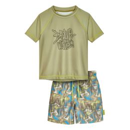 Playshoes UV-Schutz Bade-Set Wave Shorts in oliv | Gr.: 134/140