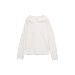 Tom Tailor Damen Langarmshirt mit Kapuze, wei&szlig;, Uni, Gr. L