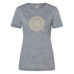 super.natural Merino T-Shirt W ORNAMENT TEE in grau | Gr.: xs