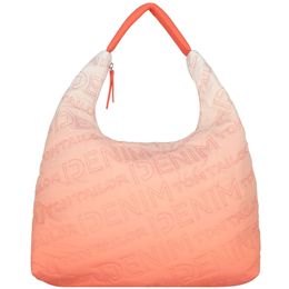 Tom Tailor Denim Shopper 'Lexa' Damen Gr&ouml;&szlig;e One Size orange / wei&szlig;