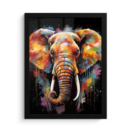 OnlyWow Poster mit Leiste Elefant | Gr.: 40 x 60 cm