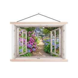 OnlyWow Poster mit Leiste Blumengarten | Gr.: 90 x 60 cm