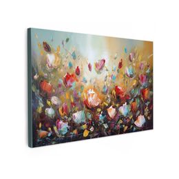 OnlyWow Leinwand Bilder Blumenmeer | Gr.: 90 x 60 cm