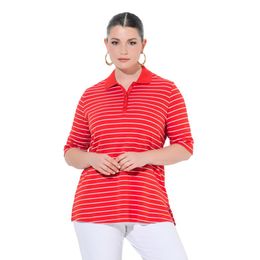Ulla Popken Poloshirt in paprikarot | Gr.: 50-52