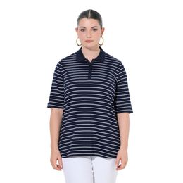 Ulla Popken Poloshirt in dunkles marine | Gr.: 58-60