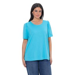 Ulla Popken Shirt in tiefes aqua | Gr.: 50-52