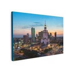 OnlyWow Leinwand Bilder Erleuchtete Stadt | Gr.: 90 x 60 cm