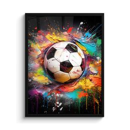 OnlyWow Poster mit Leiste Fu&szlig;ball | Gr.: 60 x 80 cm