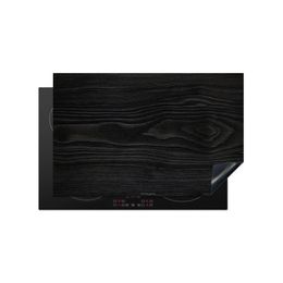KitchenYeah Herdabdeckplatte Holzoptik schwarz | Gr.: 59 x 51 cm
