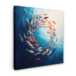 OnlyWow Leinwand Bilder Hellblau | Gr.: 20 x 20 cm