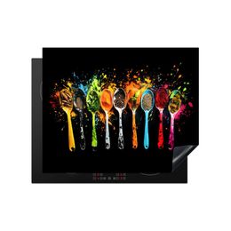 OnlyWow Herdabdeckplatte L&ouml;ffel Kr&auml;uter | Gr.: 78 x 78 cm