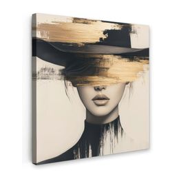 OnlyWow Leinwand Bilder Goldfarben | Gr.: 20 x 20 cm
